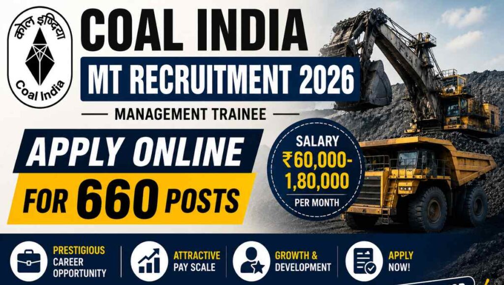 Coal India MT Recruitment 2026: Apply Online For 660 Management Trainee ...